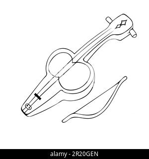 Kobyz Kazakh traditional folk musiacal instrument. Vector illustration ...