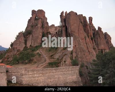 View of the Belogradchik Rocks, strangely shaped sandstone formation ...