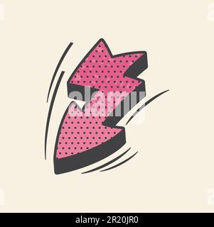 Cartoon color lightning. Vector rainstorm flare, thunder or charge sign ...