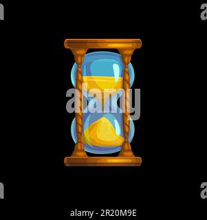Magic sand glass clock. Isolated sandglass, hourglass, vector timer of ...