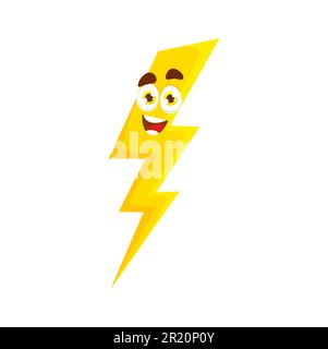 Cartoon lightning character, playful and energetic thunderstroke bolt ...