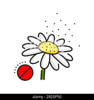 Allergy plant icon outline vector. Spring season. Sick disease Stock ...