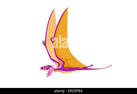 Cartoon dimorphodon dinosaur character. Isolated vector small pterosaur ...