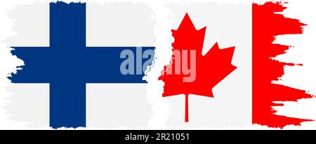 Finland and Canada grunge flags connection, vector Stock Vector Image ...