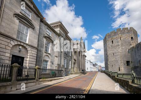 The old courthouse at Castle Ditch, Caernarfon, Gwynedd, North Wales ...
