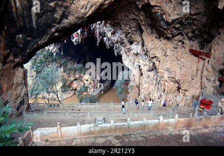 Photograph of a swallow cave (or Yanzi Dong) near Jianshui, Honghe ...