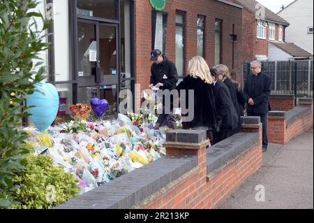 Mourners at Belfairs Methodist Church in Eastwood Road North, Leigh on ...