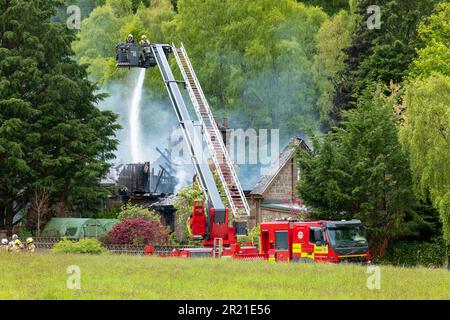 15 May 2023. Station House,Orton,Moray,Scotland. This show the SFRS ...