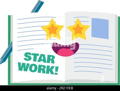 Teacher school reward, star work sticker for award. Cute good job ...