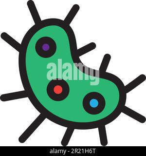 Bacterium biology science researchment icon vector. Bacterial virus ...
