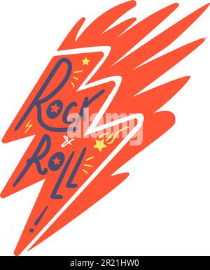 Let's Rock Hand Writing Illustration. Vector typographic quote for rock ...
