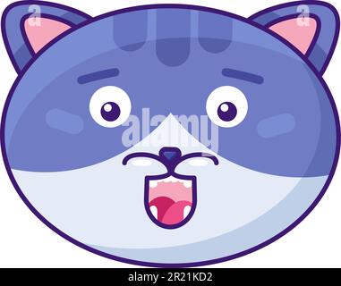 Kitty happiness positive emoji smiling vector. Cute pedigree cat animal ...