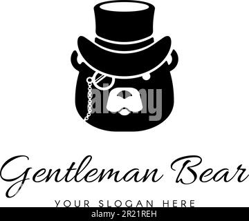 Grizzly Bear In Top Hat Design Stock Vector Image & Art - Alamy