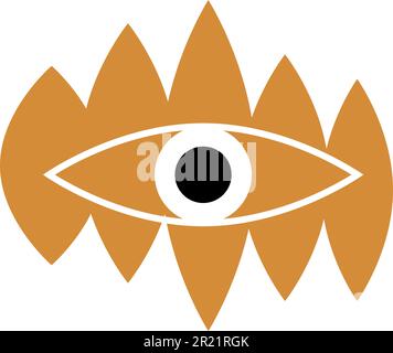 Luxury symbol all seeing Eye of human surrounded by tongues flames ...