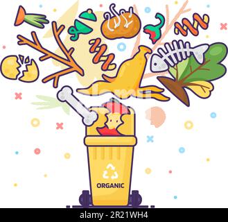 Old unwanted garbage heap with organic waste. Heap of vegetables ...