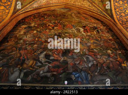 Located in Isfahan, Iran, the Chehel Sotun Palace was built by the ...