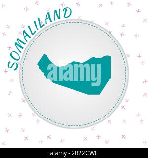 Somaliland map. Poster with map of the country in retro color palette ...