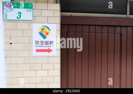Air Defense Shelter sign in public spaces directing civilians to ...