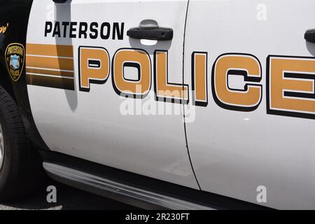 Paterson police vehicle seen at a crime scene in Paterson, New Jersey ...