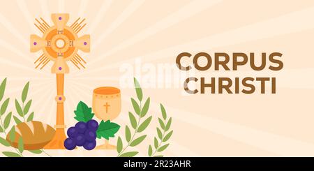 horizontal banner corpus christi in flat design illustration Stock ...