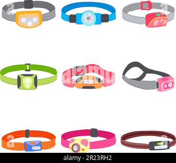 man headlamp flashlight cartoon vector illustration Stock Vector Image ...