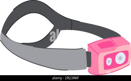 camp headlamp flashlight cartoon vector illustration Stock Vector Image ...