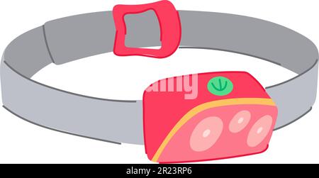 head headlamp flashlight cartoon vector illustration Stock Vector Image ...