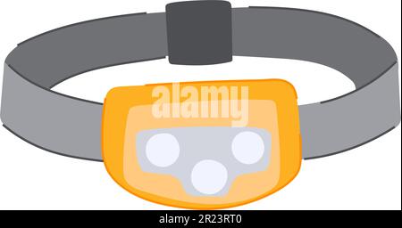 man headlamp flashlight cartoon vector illustration Stock Vector Image ...