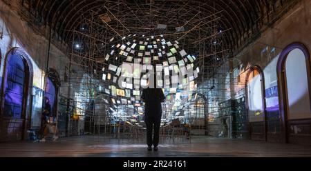 Installation art by artist Sarah Sze 'Seamless 1999' at the Tate Modern ...