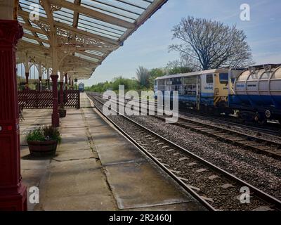 Maintenance carriages at Hellifield Railway Station Stock Photo - Alamy