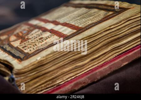 Trier, Germany. 17th May, 2023. The Ada Gospels are kept in the ...