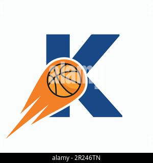 Letter T Basketball Logo Concept With Moving Basketball Icon. Basket ...