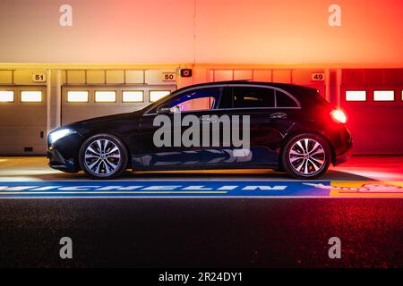 Mercedes A Class W177 night photography at Hungaroring race track Stock ...