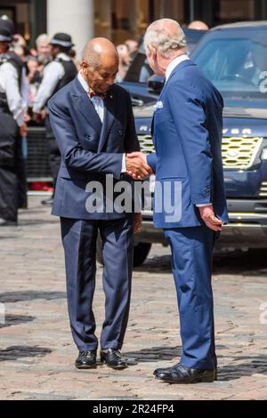King Charles III greets the First Lady of Ecuador Angela Lavinia ...