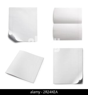 Blank paper sheets on white background Stock Photo - Alamy