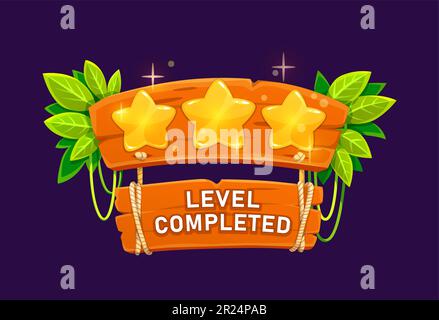 Game win popup banner, golden badge or icon. Game UI achievement rating ...