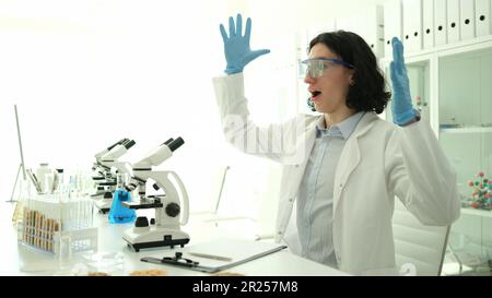 Great chemist scientist made discovery in laboratory Stock Photo - Alamy