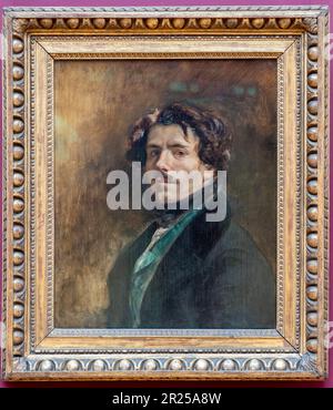 This self-portrait by Eugène Delacroix, painted in Rouen, reflects the ...