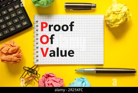 POV Proof of value symbol. Concept words POV Proof of value on ...
