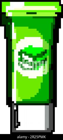 green aloe vera cosmetic game pixel art vector illustration Stock ...