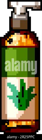 green aloe vera cosmetic game pixel art vector illustration Stock ...