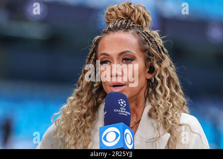 Kate Abdo gives an interview the UEFA Champions League Semi-Final ...
