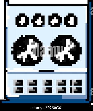 Control Panel pixel art. Production system 8 bit. Buttons and screens ...
