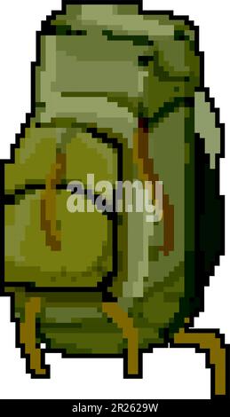 adventure backpack camp game pixel art vector illustration Stock Vector ...