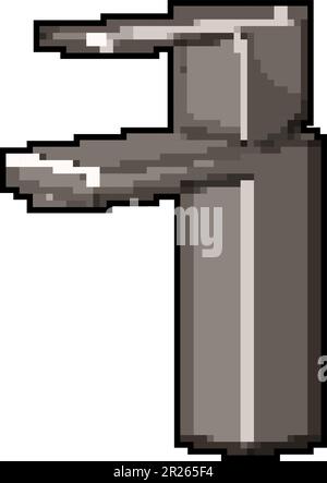 interior bathroom faucet game pixel art vector illustration Stock ...