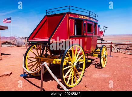 Refurbished stagecoach; Gouldings Stage Lines; Gouldings Trading Post ...