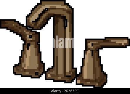 interior bathroom faucet game pixel art vector illustration Stock ...