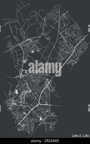 Street roads map of the LILLE-1 CANTON, LILLE Stock Vector Image & Art ...