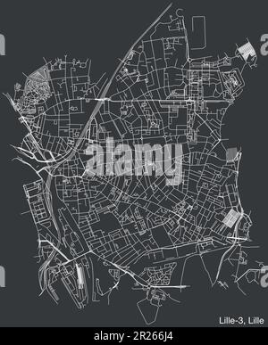 Street roads map of the LILLE-1 CANTON, LILLE Stock Vector Image & Art ...