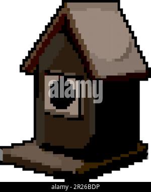 cute bird house game pixel art vector illustration Stock Vector Image ...